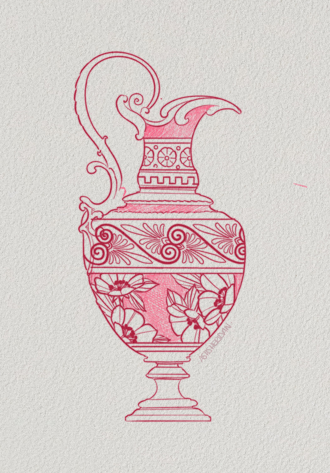 Ornamental Jug Tattoo Design by Ash – theinkfactory